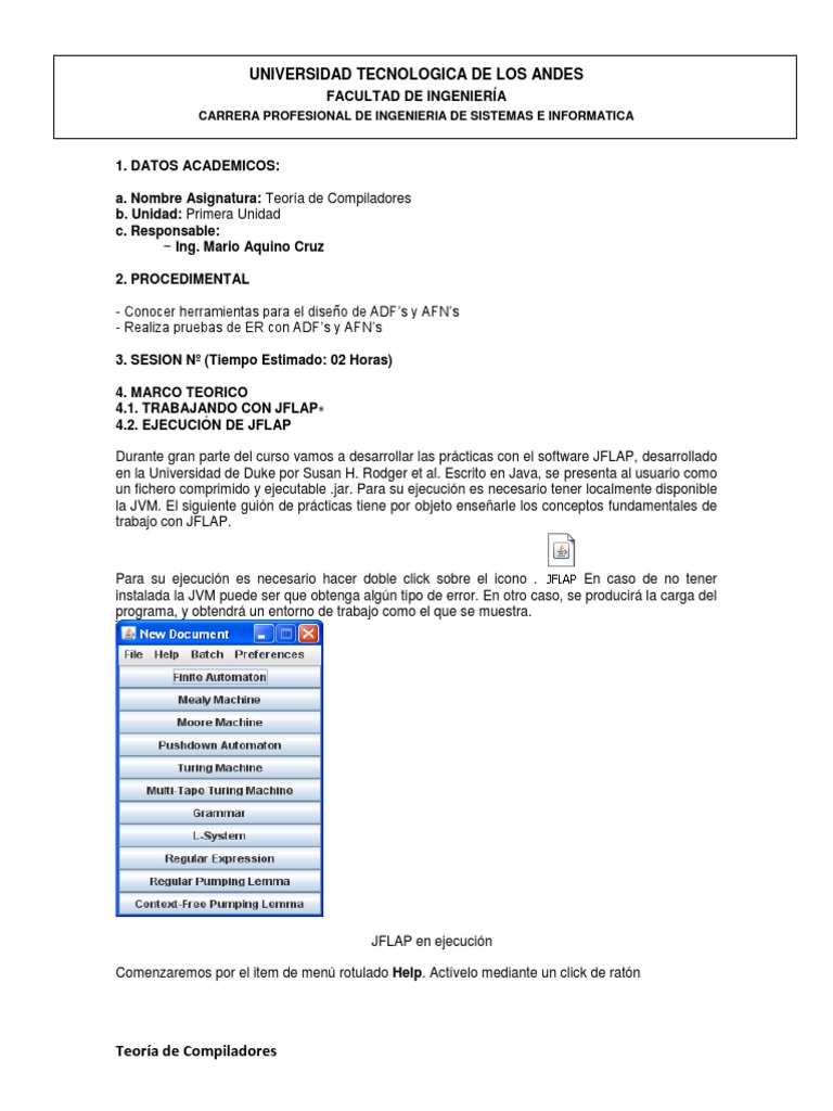 Guia 1 Jflap | PDF | Compilador | Ingeniería de Sistemas