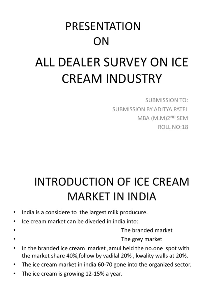 All Dealer Survey On Ice Cream Industry | PDF | Survey Methodology ...
