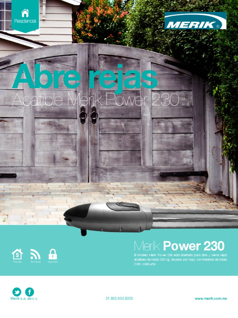 Merik Power 230: Abre Rejas Abatibles | PDF