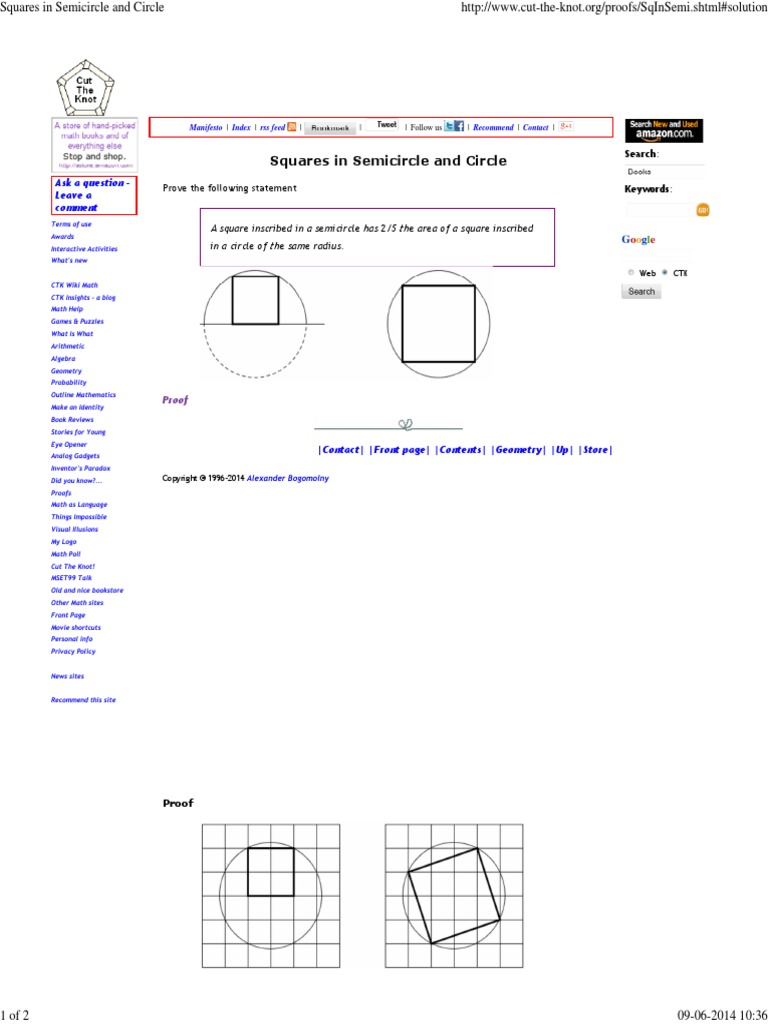Squares in Semicircle and Circle | PDF | Teaching Methods & Materials