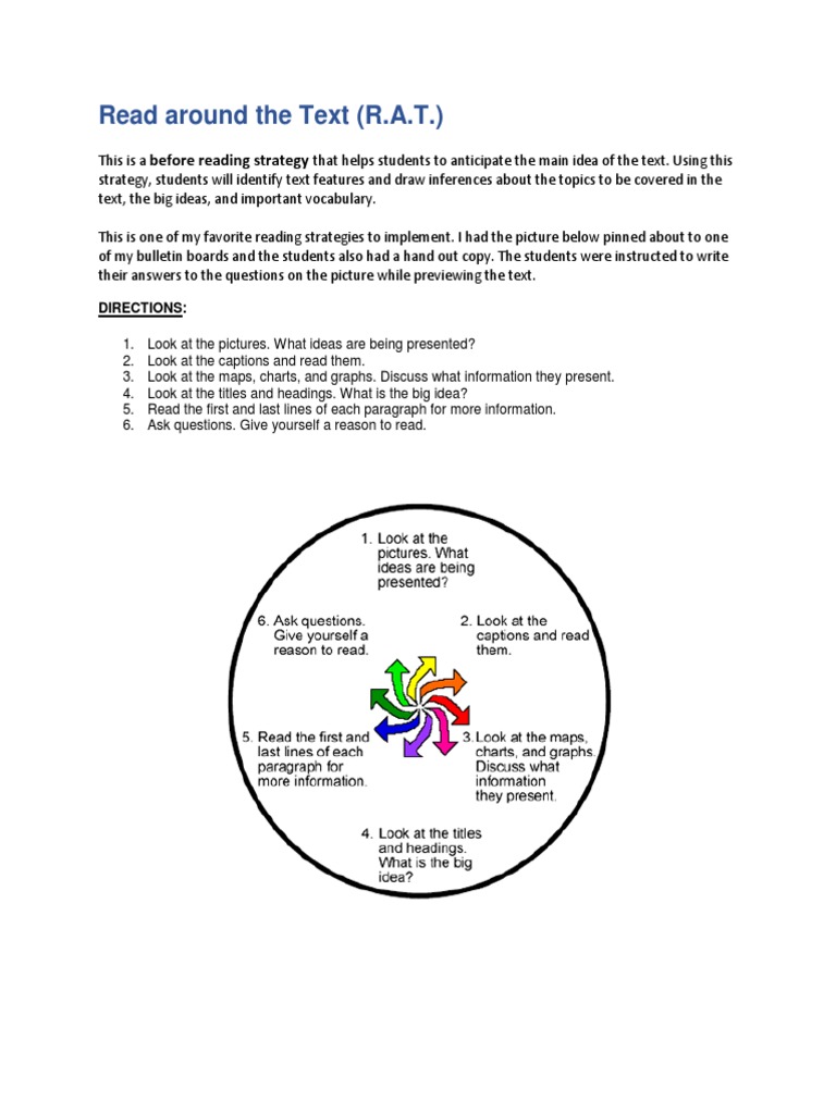 Read Around The Text | PDF | Reading Comprehension | Reading (Process)
