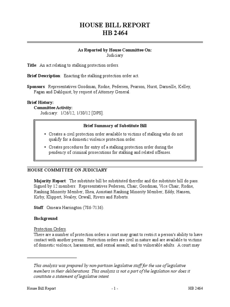 Stalking Protection Order Act Overview | PDF | Restraining Order | Stalking