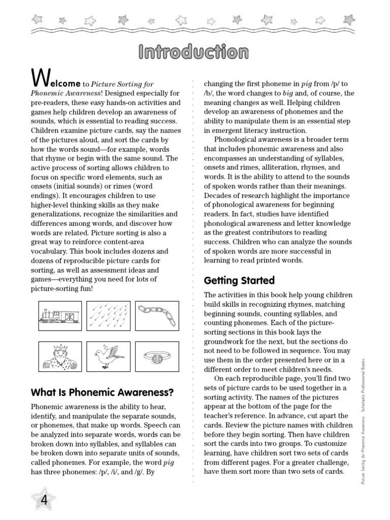 Picture Sorting for Phonemic Awareness | PDF | Syllable | Human Voice