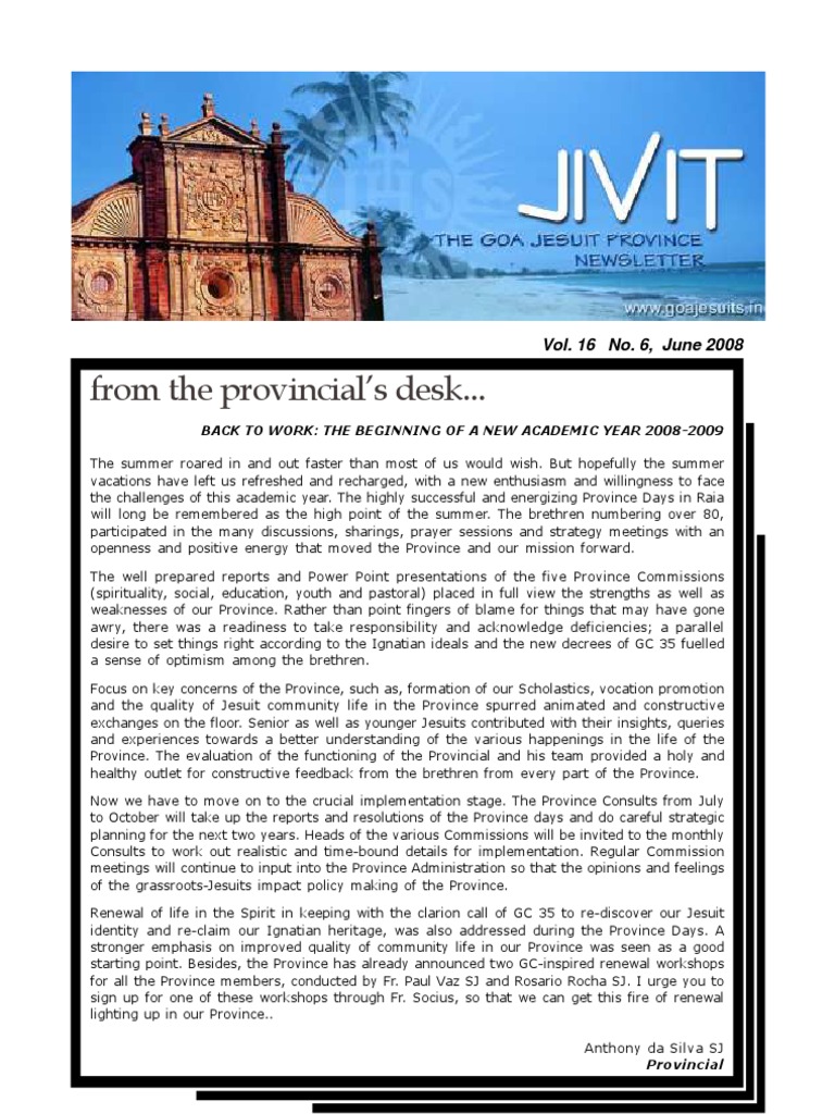 Jivit 200806 | PDF | Society Of Jesus
