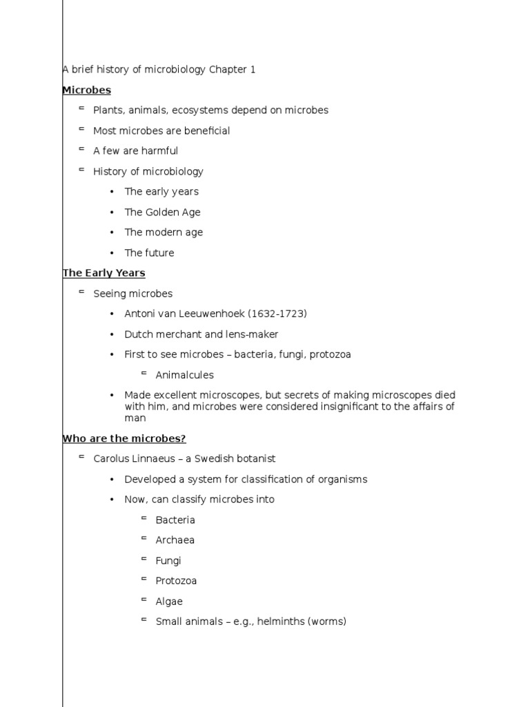 History of Microbiology Overview | PDF | Microorganism | Microbiology