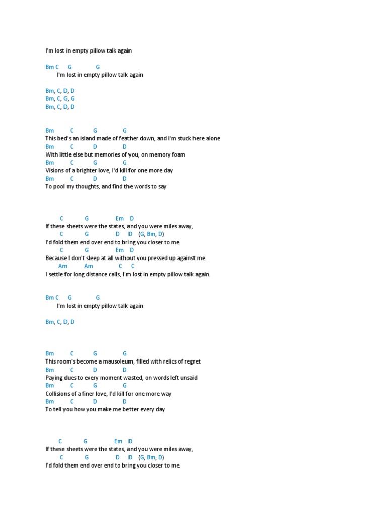 If These Sheets Were States Chords | PDF | Pillow | Leisure