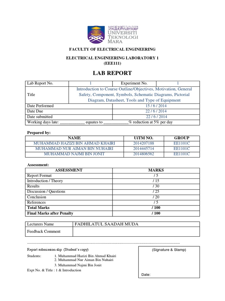 Lab Report EEE111 Exp 1 | PDF | Power Supply | Electrical Engineering