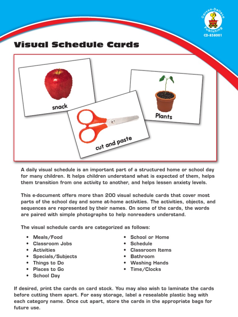 Visual Schedule | PDF | Leisure | Foods