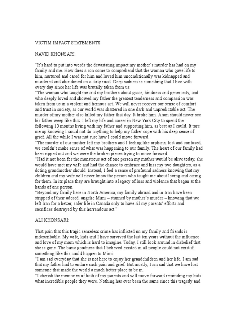 Victim Impact Statement