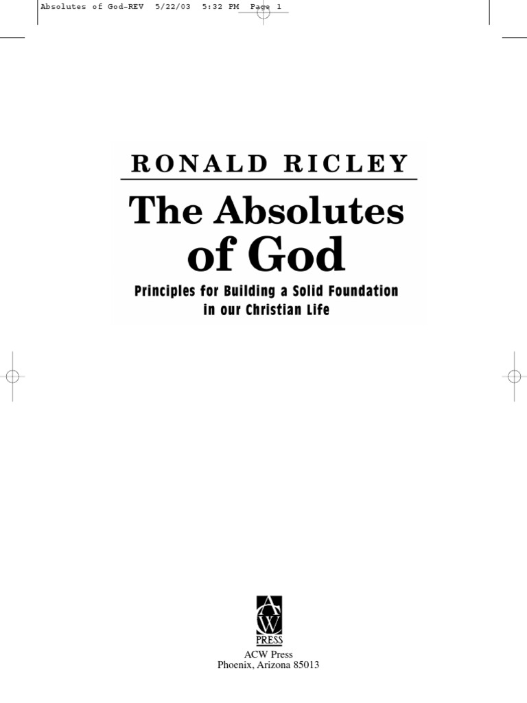 Absolutes of God | PDF | Revelation | Jesus
