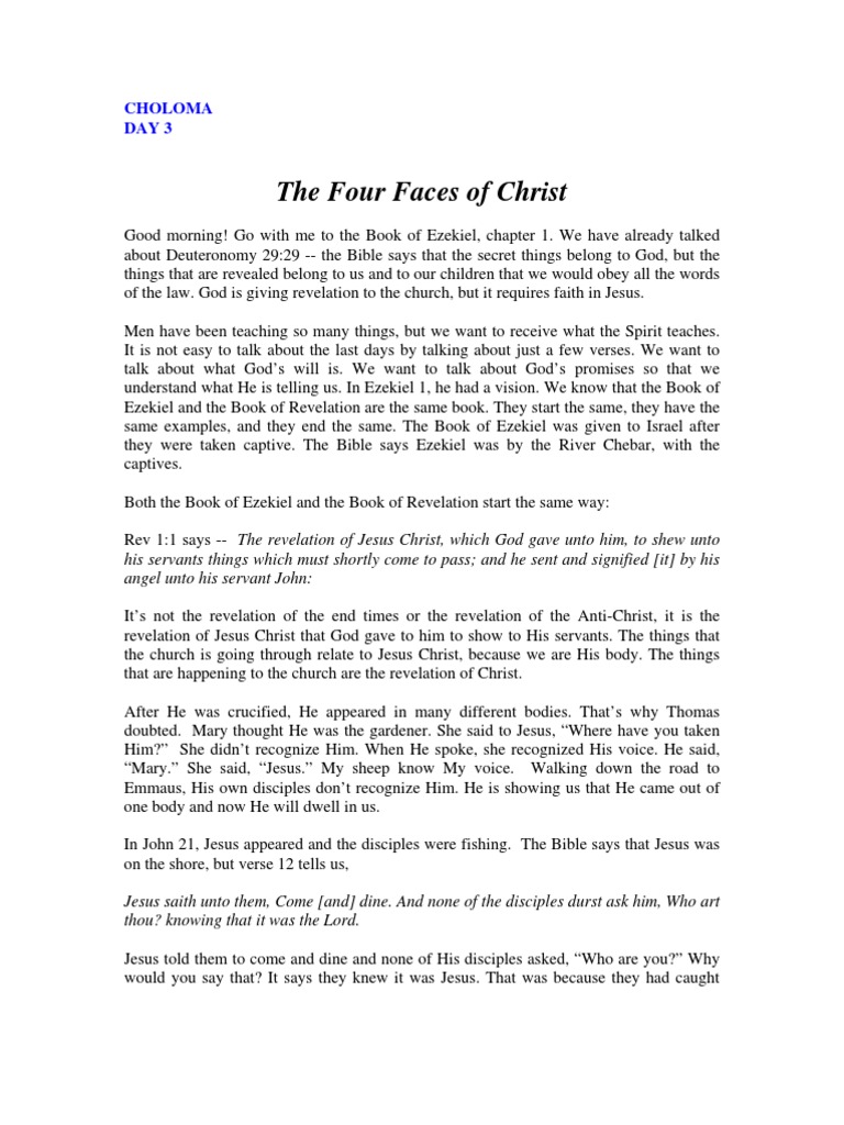 The Four Faces of Christ Explained | PDF | Revelation | Gospel Of Matthew