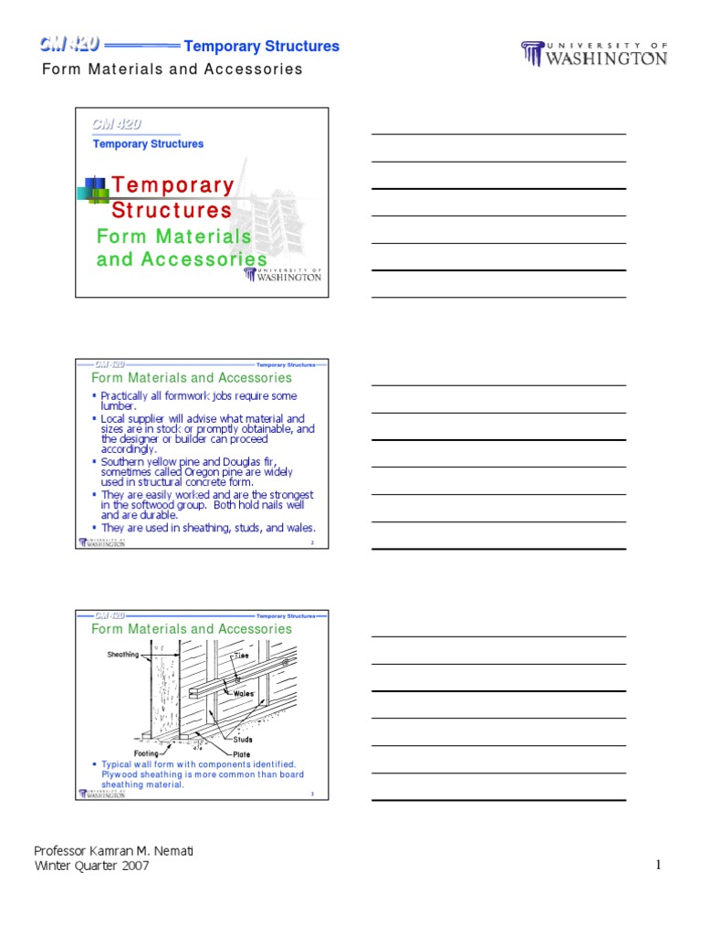 Temporary Structures: Form Materials and Accessories | PDF | Lumber ...