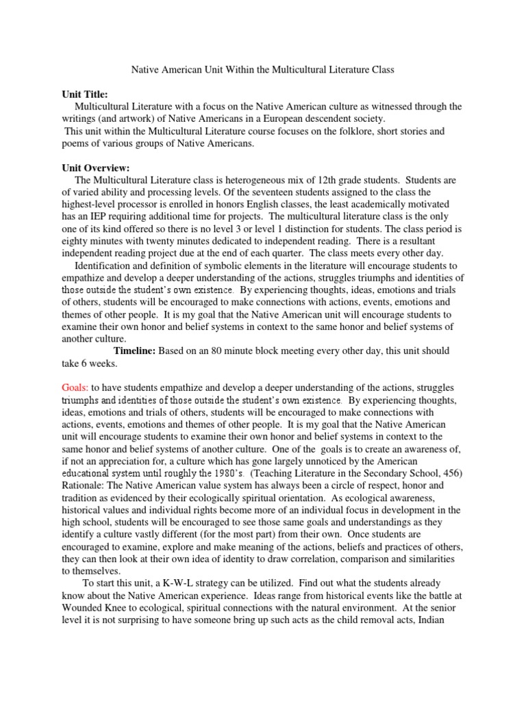 Exploring Native American Literature | PDF | Native Americans In The ...
