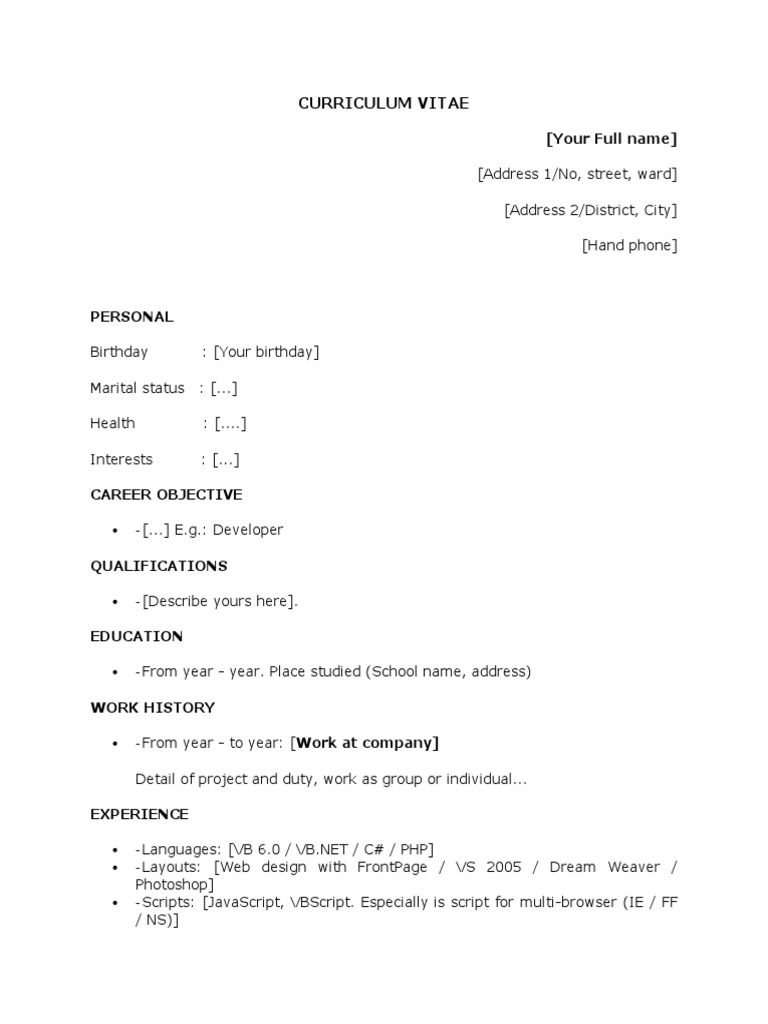 Curriculum Vitae1 | PDF | Microsoft Access | Digital Technology