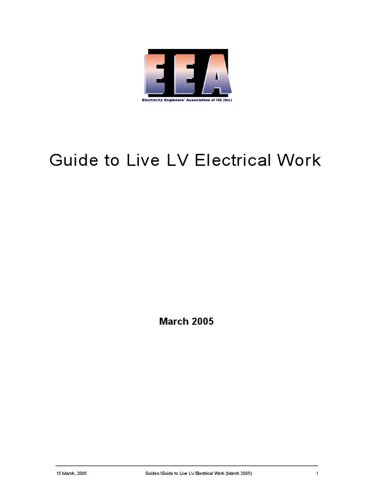 Guide To Live LV Electrical Work (March 2005) | PDF | Insulator ...