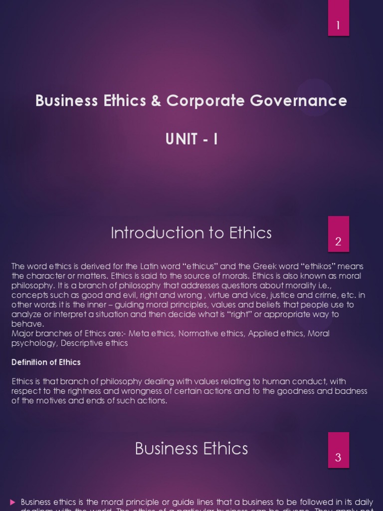 Business Ethics Unit-1 | PDF | Value (Ethics) | Business Ethics