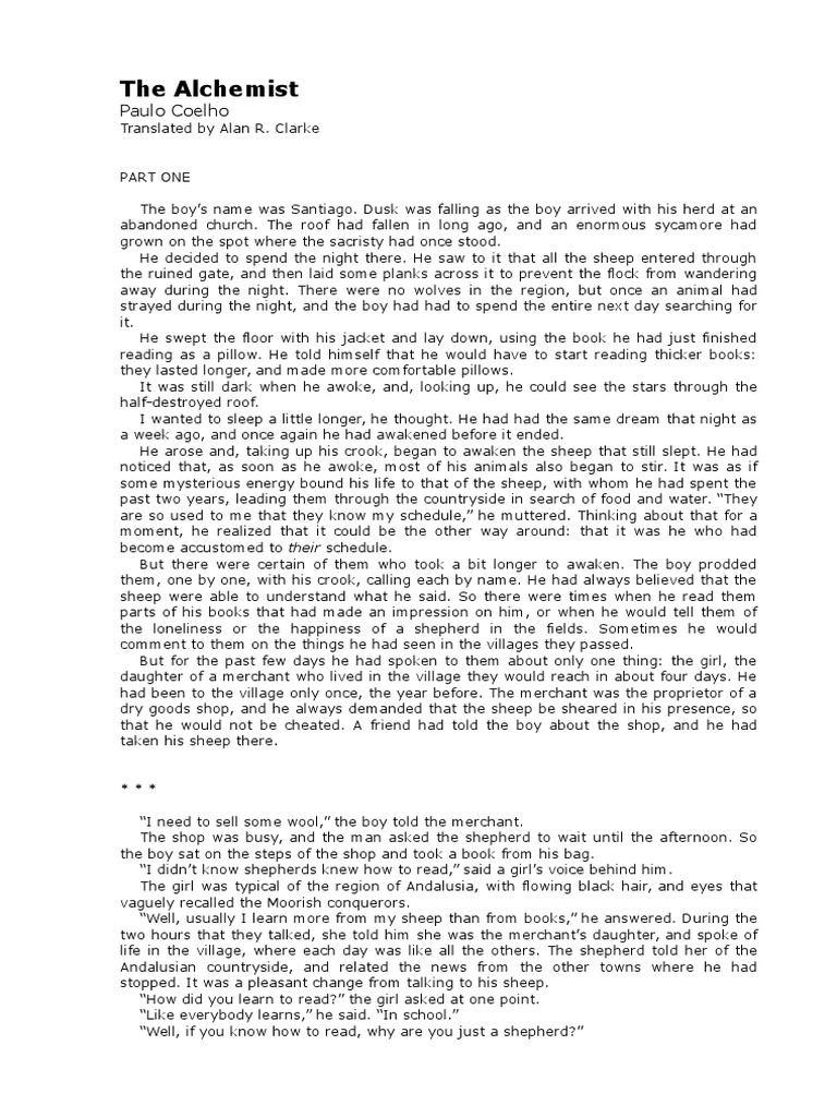 The Alchemist: Paulo Coelho | PDF | Nature