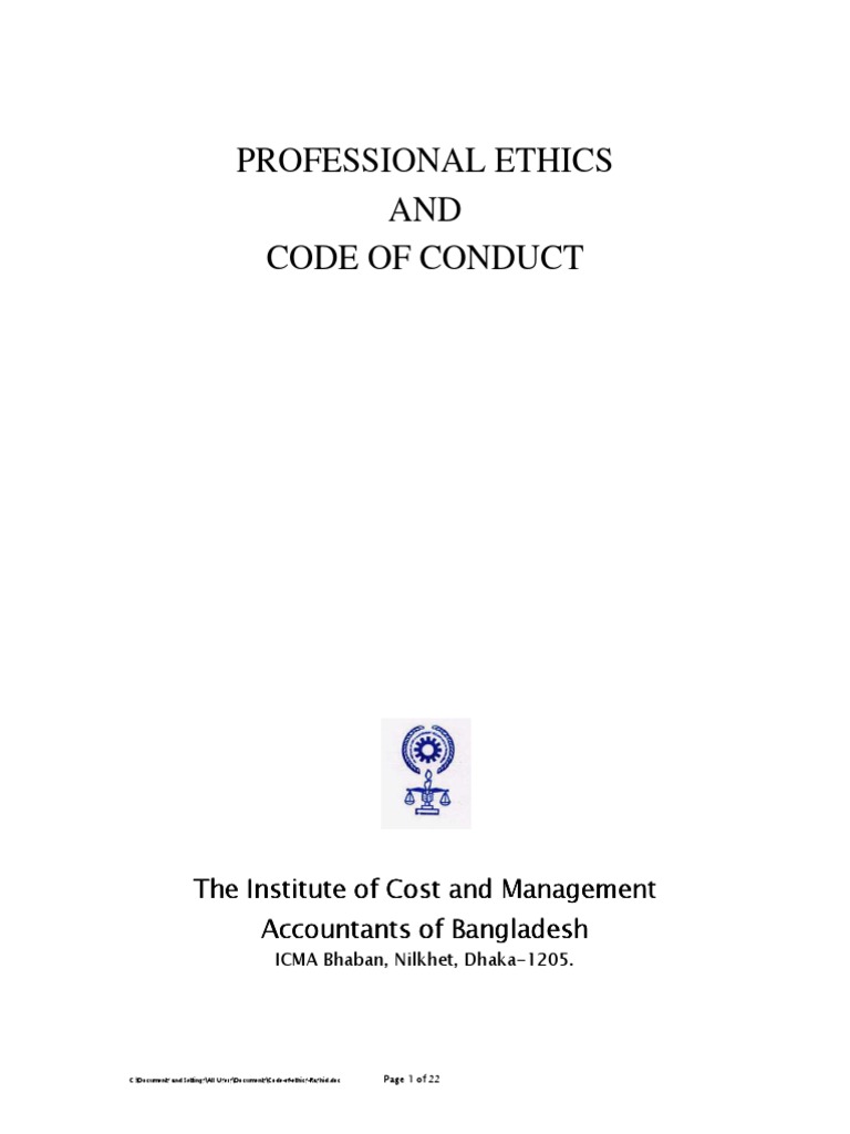 Code of Ethics | PDF | Accountant | Management Accounting