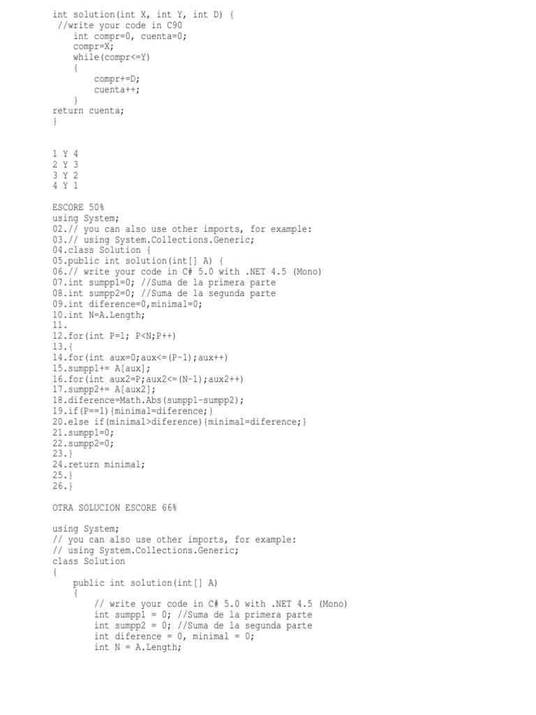 Test Codility | Download Free PDF | C Sharp (Programming Language ...