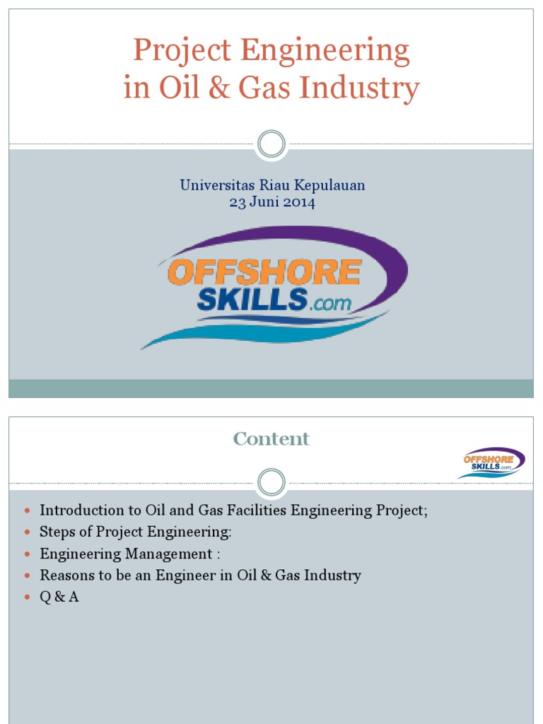 Project Engineering in Oil & Gas Industry Shared | PDF | Specification ...