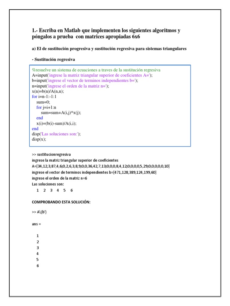 Algoritmos de Matlab | PDF | Análisis | Análisis numérico