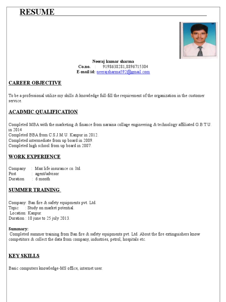 Neeraj Sharma's Professional Resume | PDF