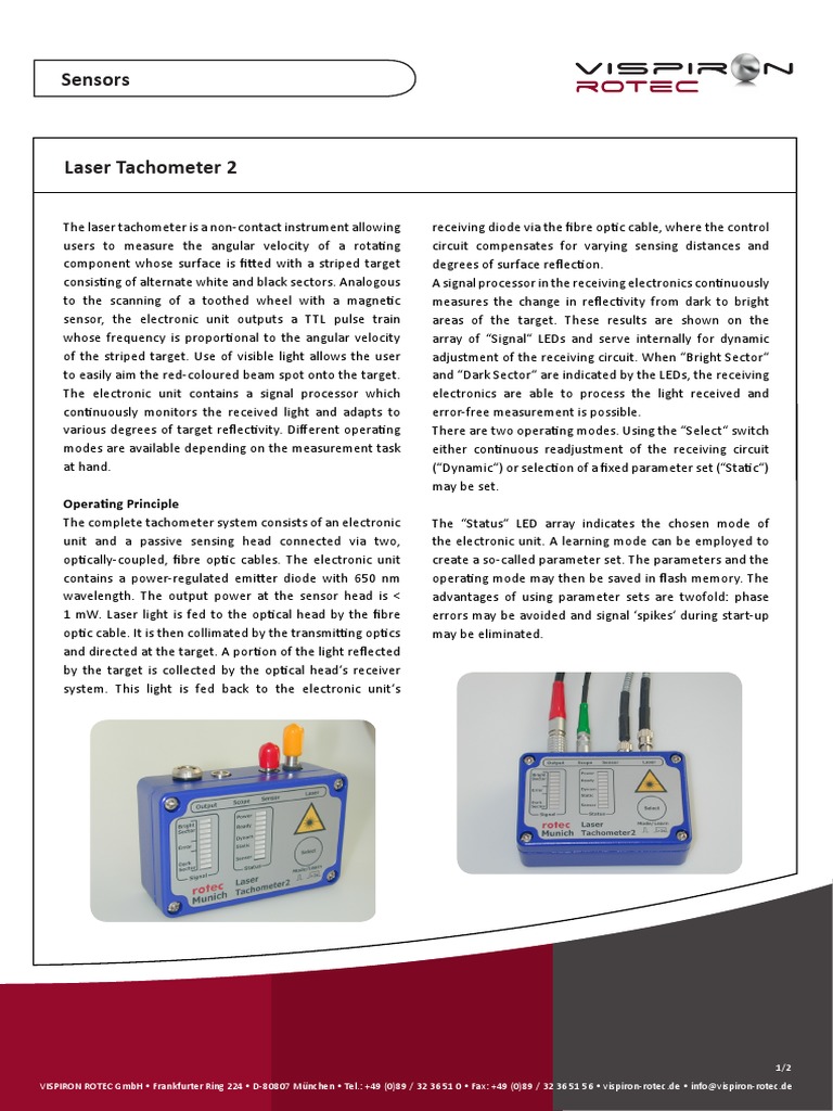 Sensors: Operating Principle | PDF | Optics | Light
