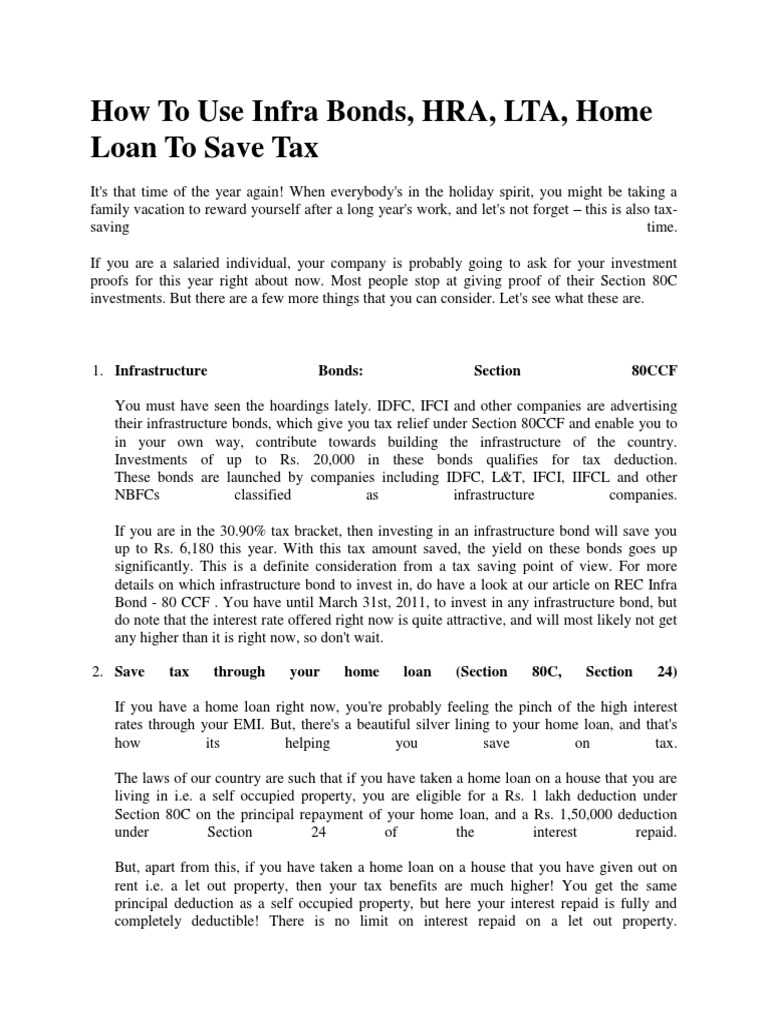 How To Use Infra Bonds | PDF | Mortgage Loan | Loans