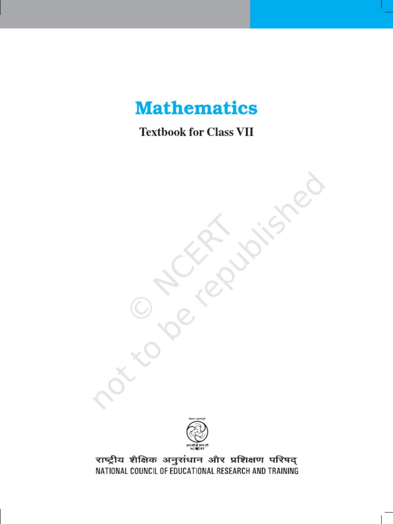 Mathematics: Textbook For Class VII | PDF | Geometry | Teaching Mathematics