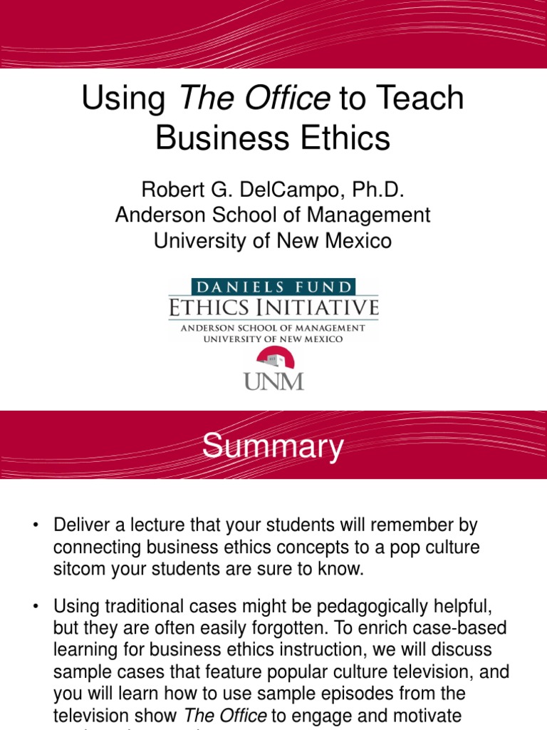 Using The Office To Teach Business Ethics | PDF | Employment | Teaching ...