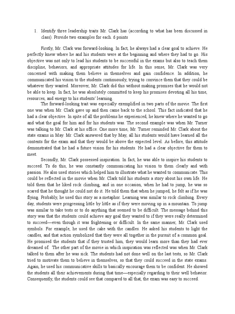 Analisys of Movie The Ron Clark Story | Download Free PDF | Leadership ...