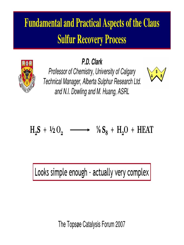 Claus Process Fundamental | PDF | Hydrogen | Sulfur