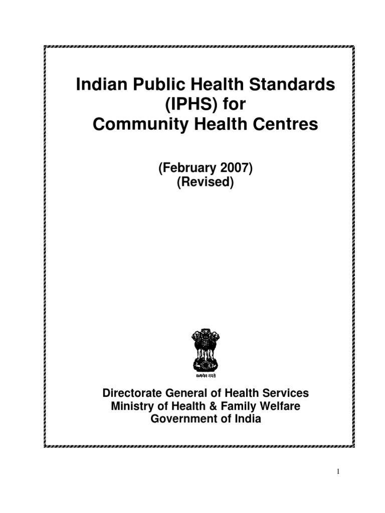 IPHS Guidelines for Community Health Centres | PDF