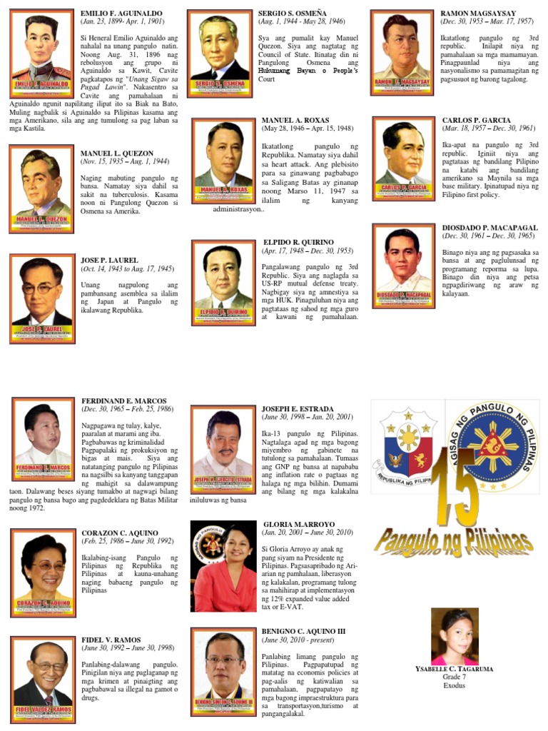 15 Philippine Presidents Pdf