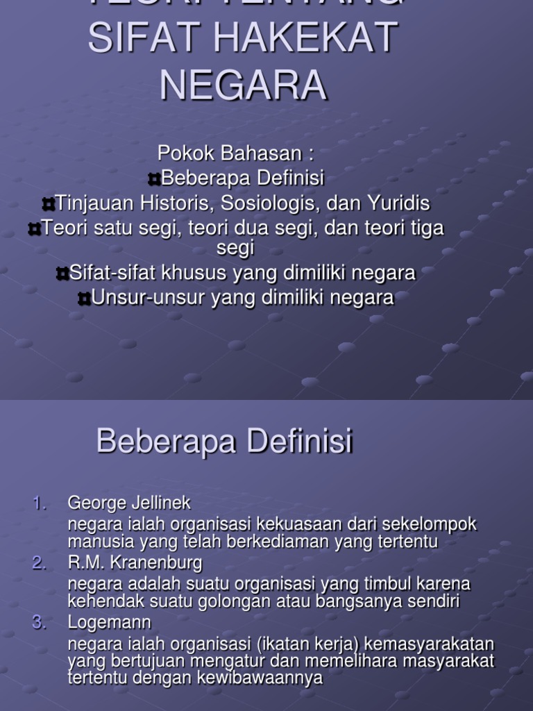 BAB I TeORI TENTANG SIFAT HAKEKAT NEGARA | PDF