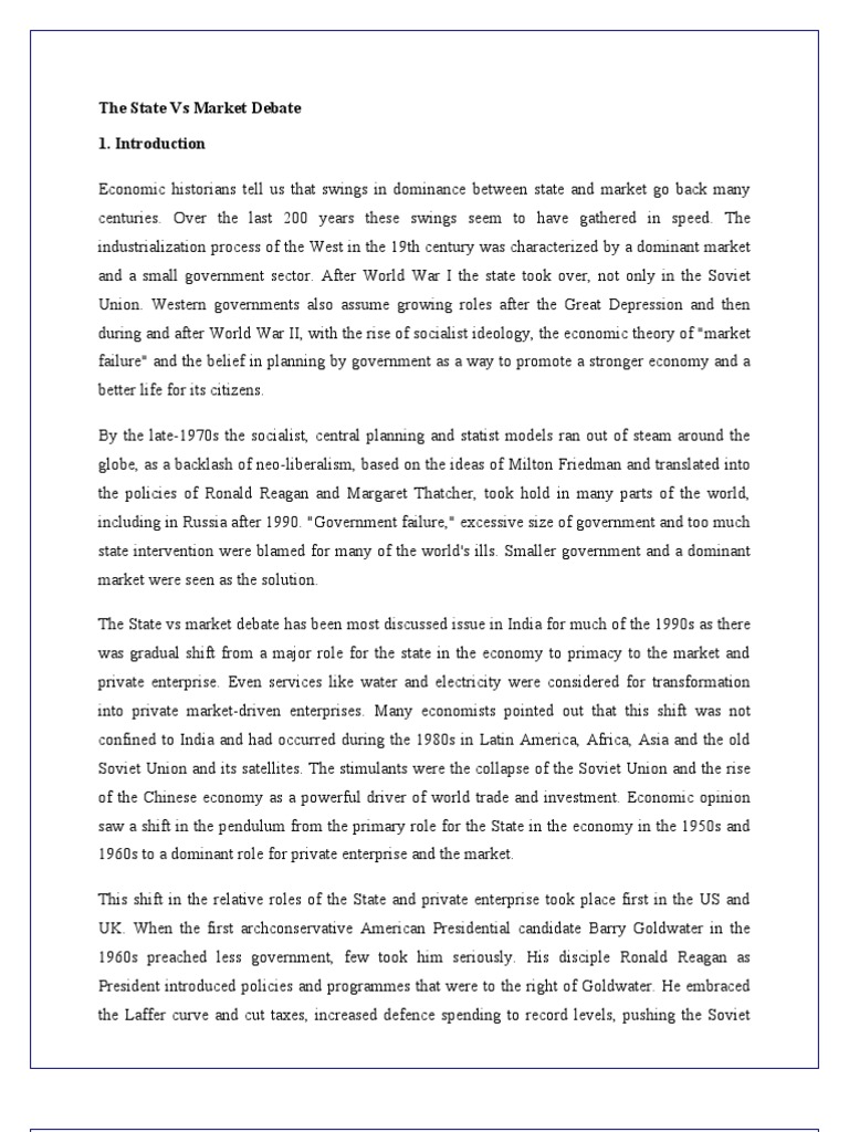 State vs Market: Historical Perspectives | PDF | Phillips Curve ...