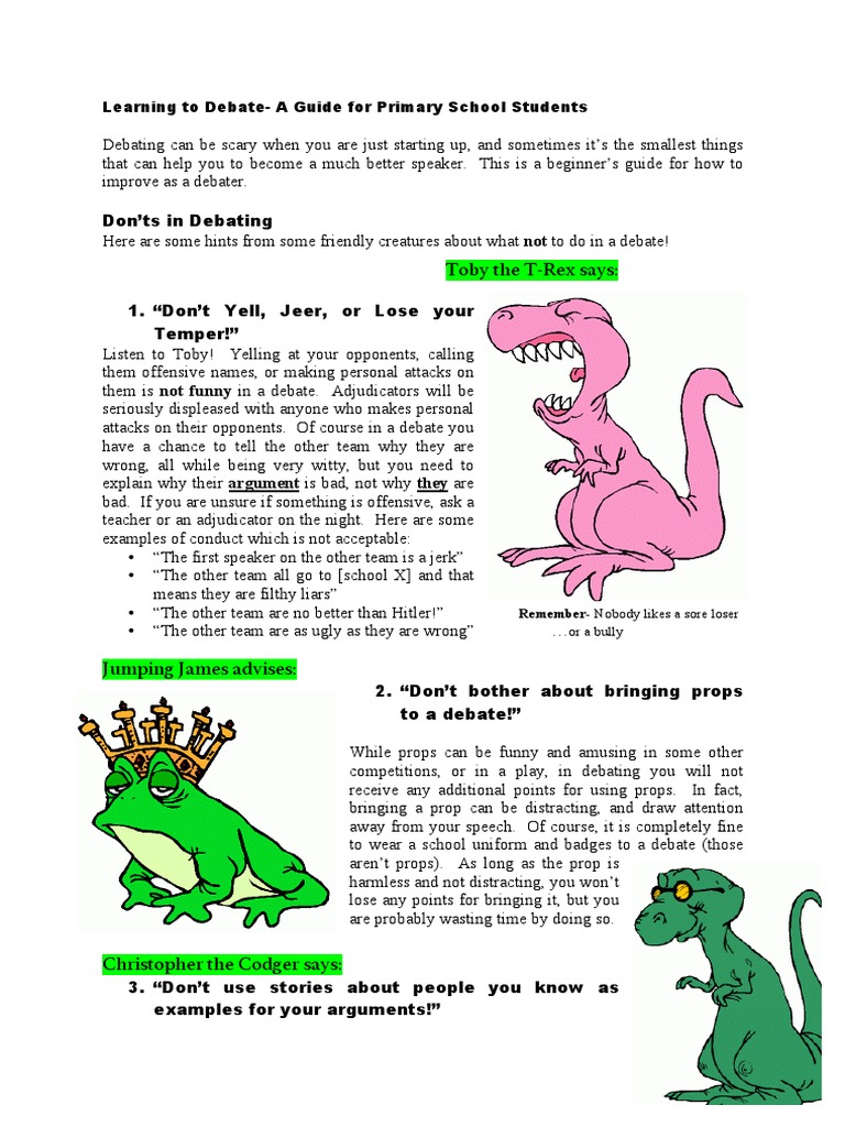 Primary Debating Guide | PDF | Argument | Schools