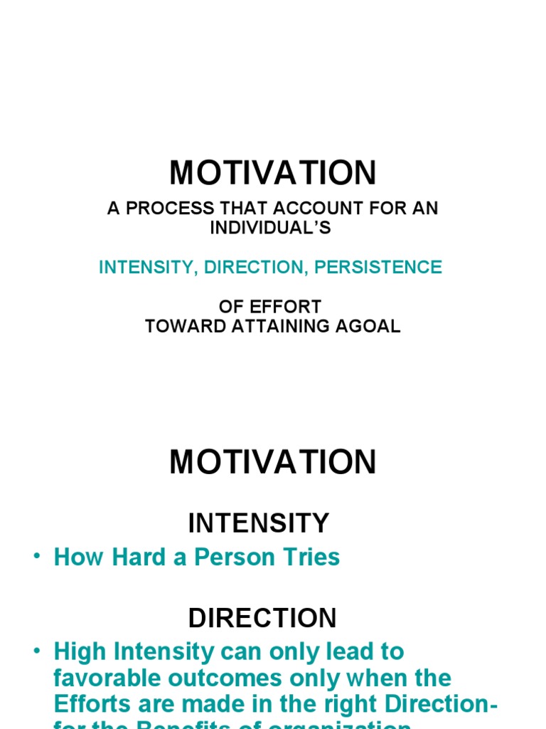 A Process That Account For An Individual's Intensity, Direction ...