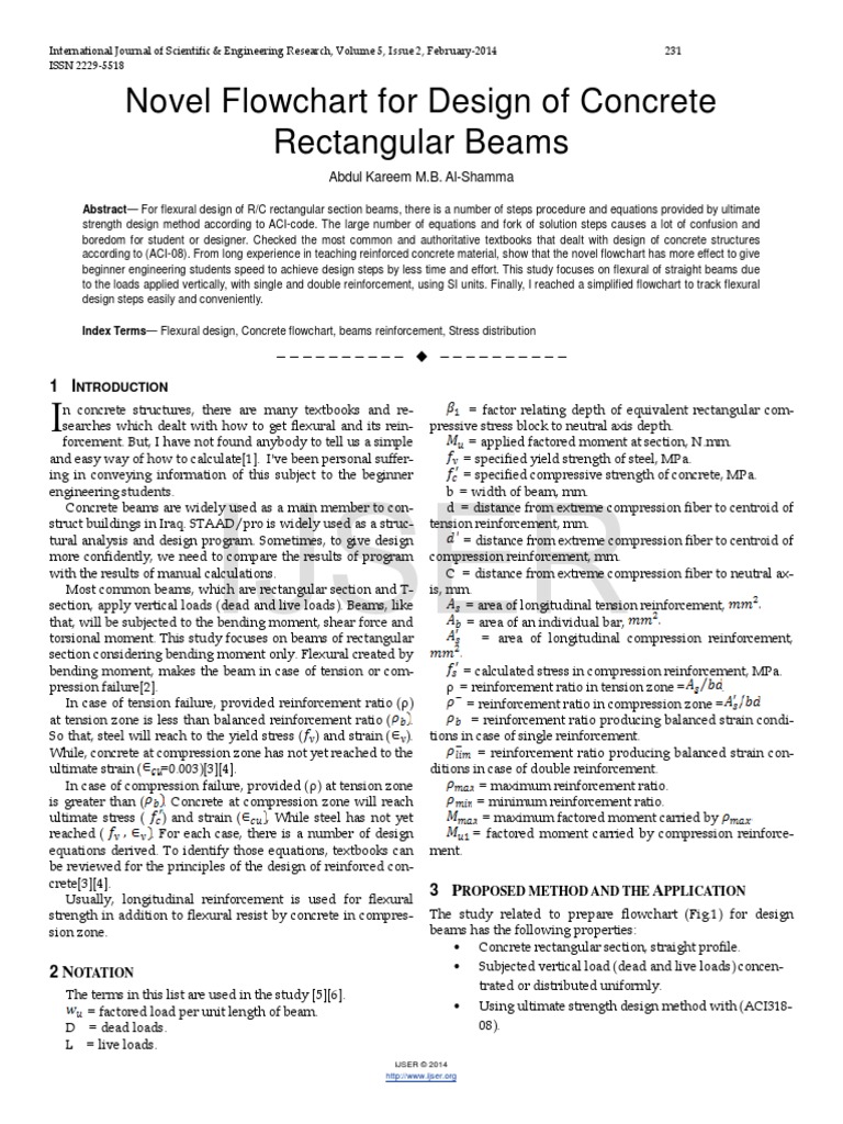 Researchpaper Novel Flowchart For Design of Concrete Rectangular Beams ...