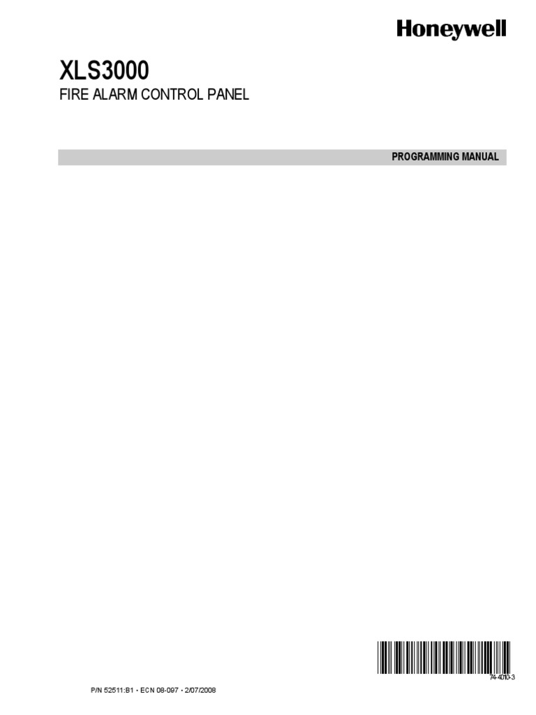 XLS3000 Programming Manual | PDF | Menu (Computing) | Smoke