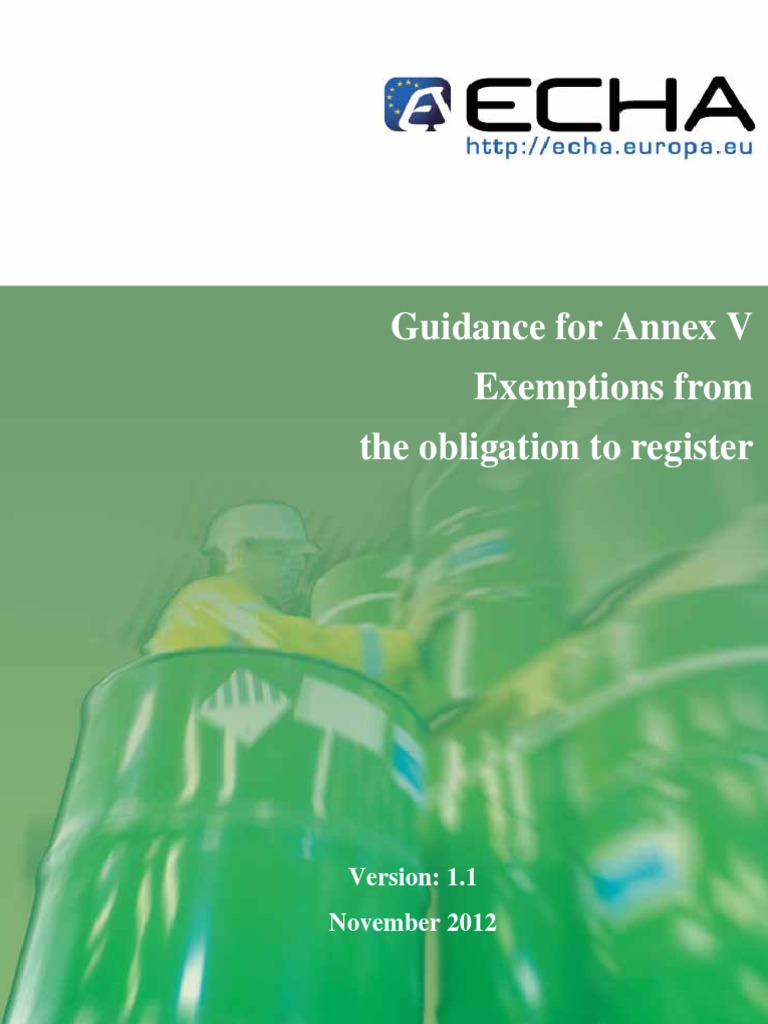 Guidance For Annex V Exemptions From The Obligation To Register | PDF ...