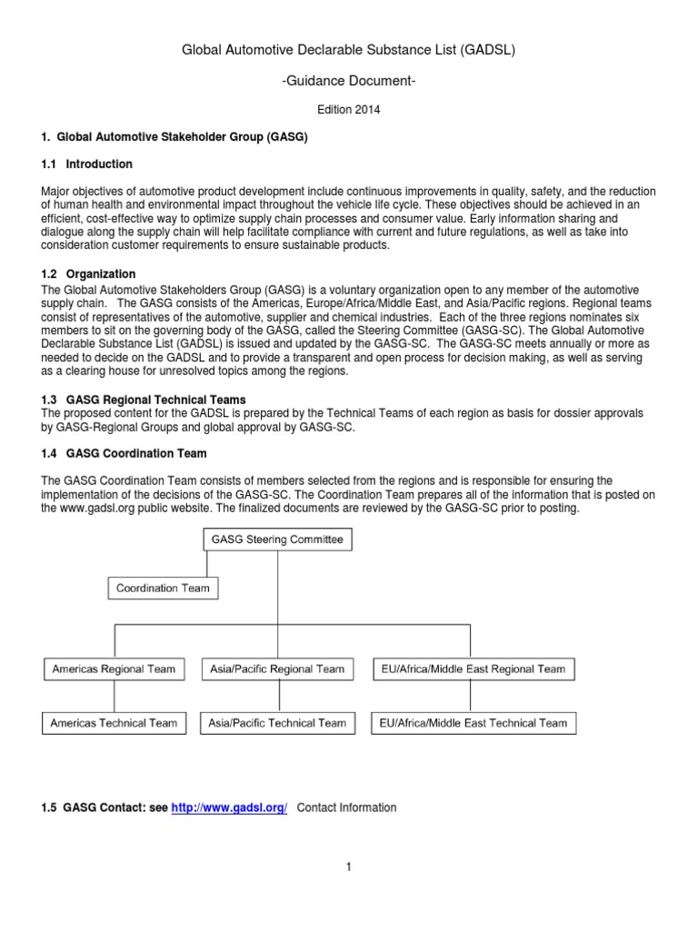 Global Automotive Declarable Substance List (GADSL) - Guidance Document ...
