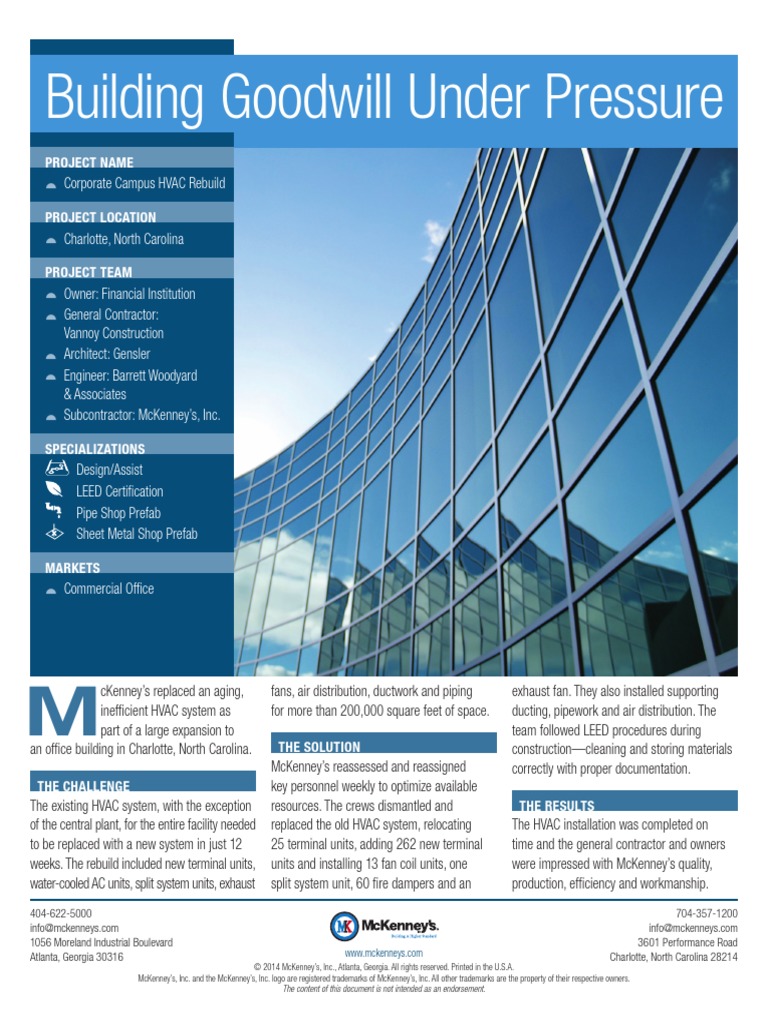 Building Goodwill Under Pressure - HVAC Rebuild in Charlotte, NC | PDF ...