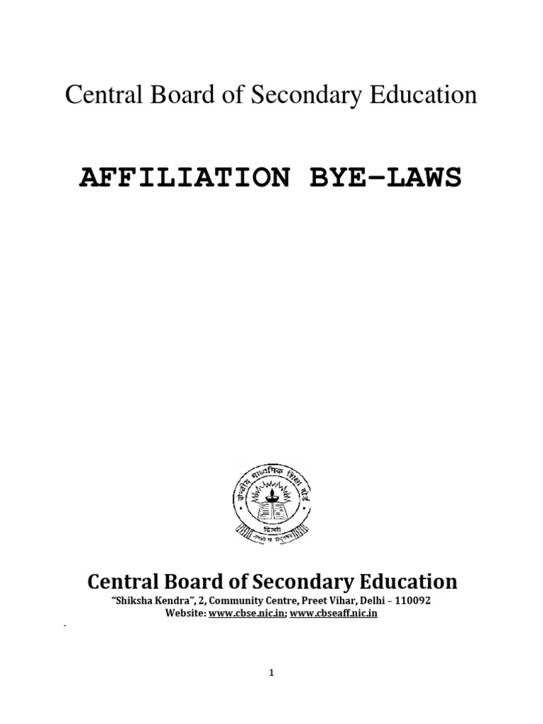 CBSE Affiliation ByeLaws | PDF