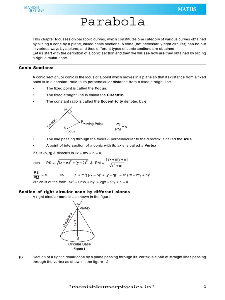 Parabola Theory E | PDF | Perpendicular | Algebraic Geometry