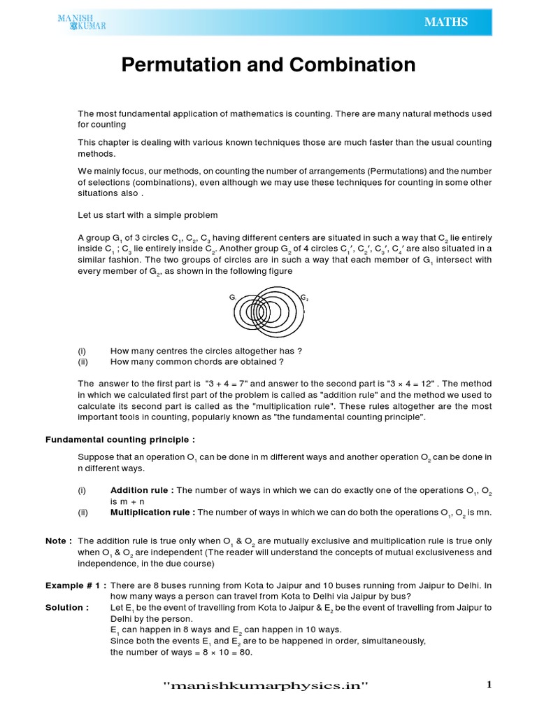 Permutation & Combination Theory - E | PDF