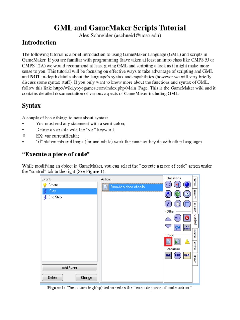 Gml Tutorial Pdf Scripting Language Parameter Computer Programming 