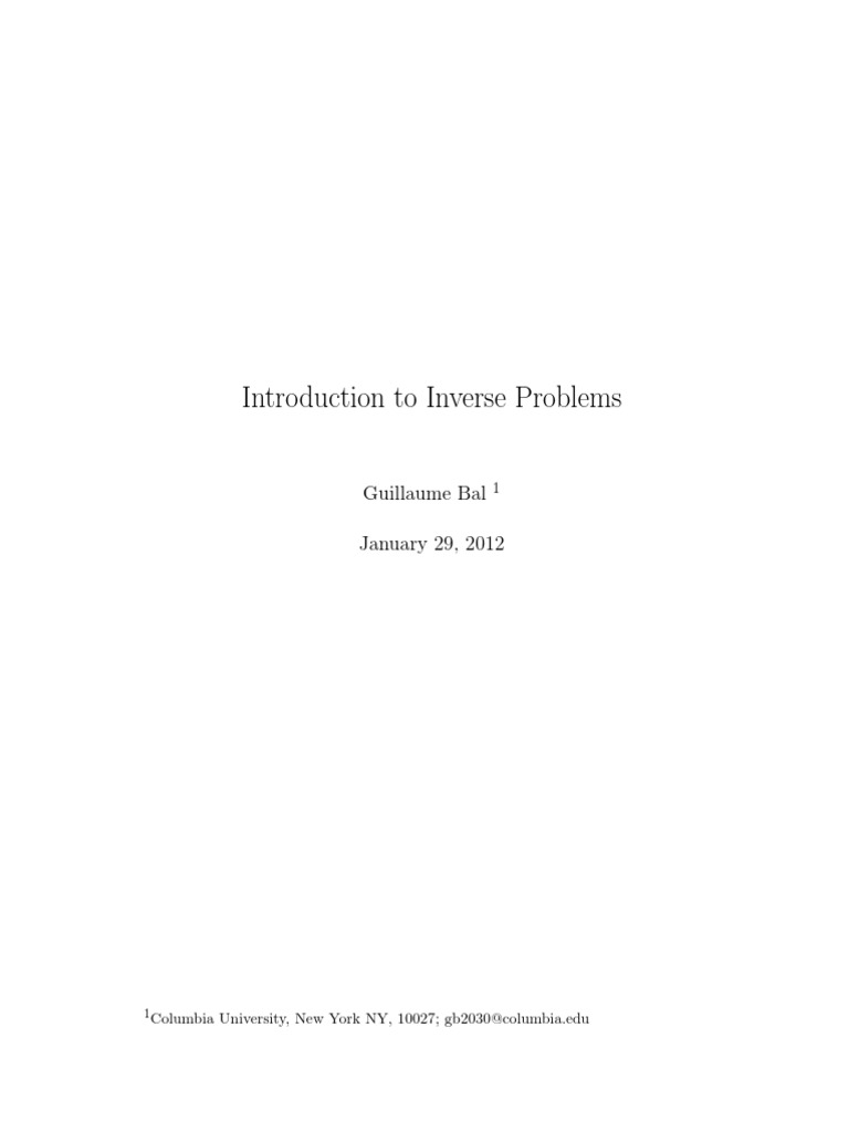 Introduction Inverse Problems | PDF | Inverse Problem | Medical Imaging