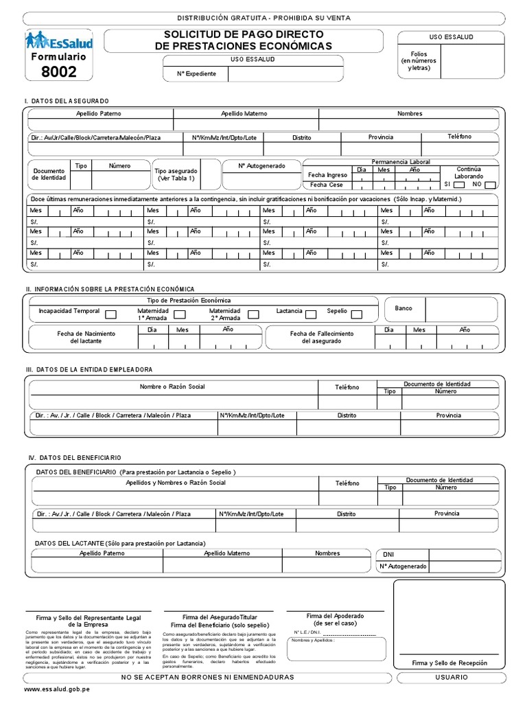 Formulario 8002 | PDF | Documentos oficiales | Amamantamiento