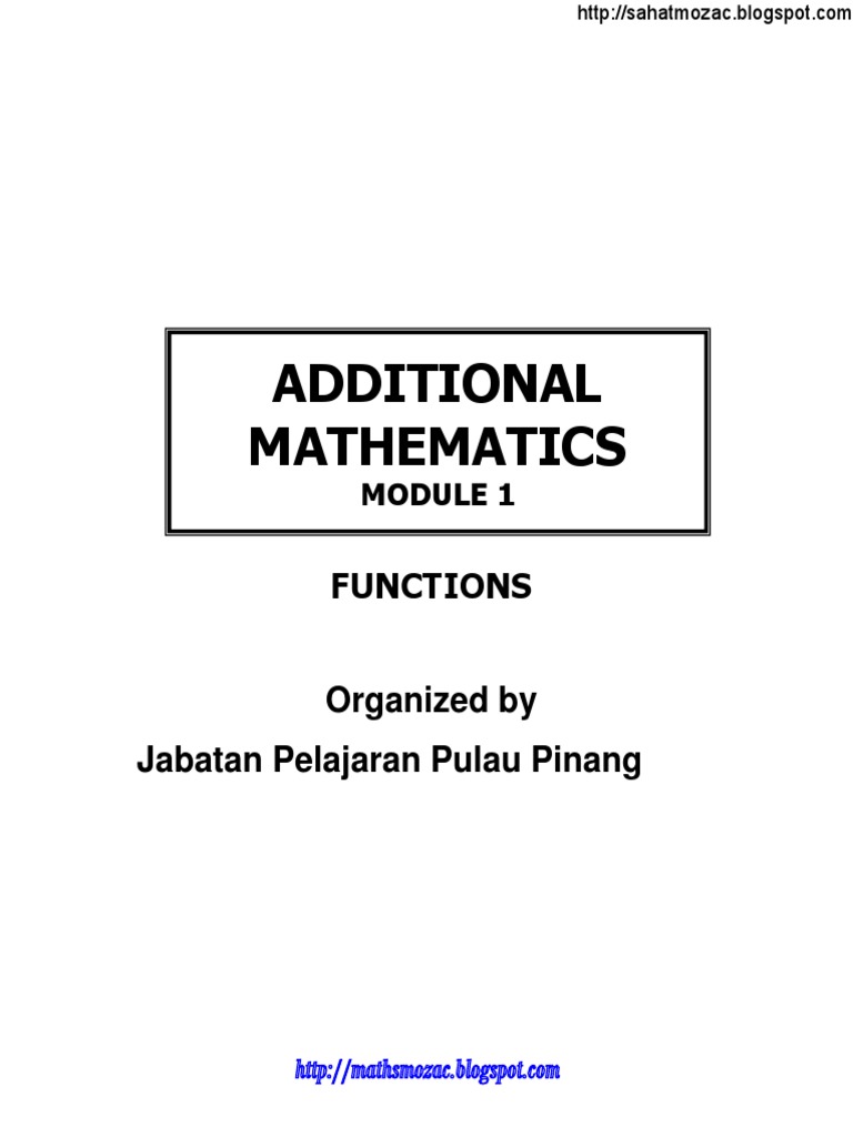 ADD MATHS | Function (Mathematics) | Mathematical Concepts